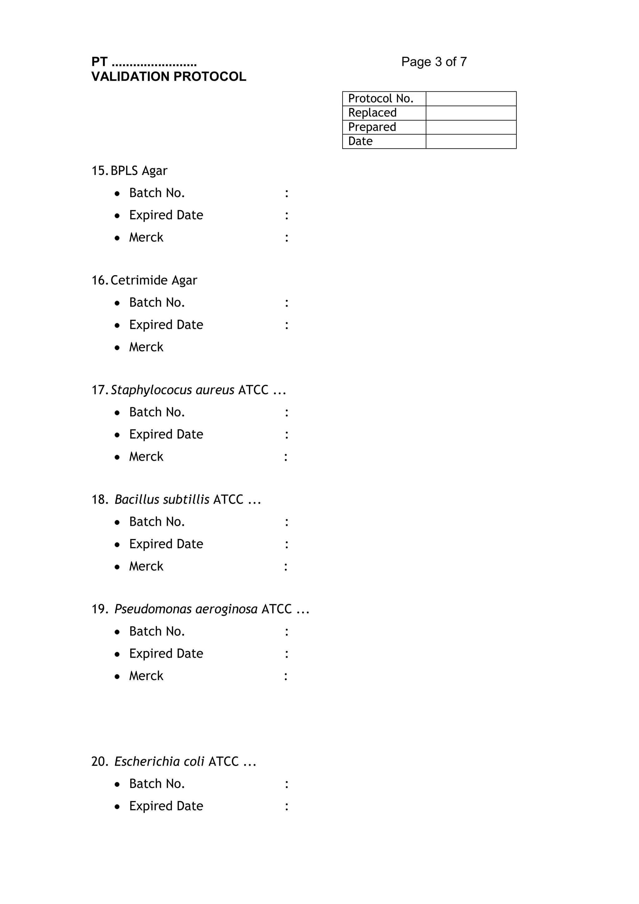 Contoh protokol validasi metode analisis mikrobiologi #2 | DOCX