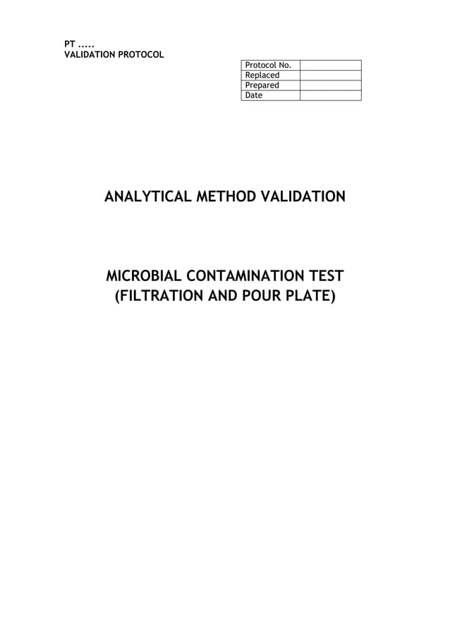 Contoh protokol validasi metode analisis mikrobiologi #2 | DOCX