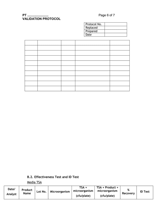 Contoh protokol validasi metode analisis mikrobiologi #2 | DOCX
