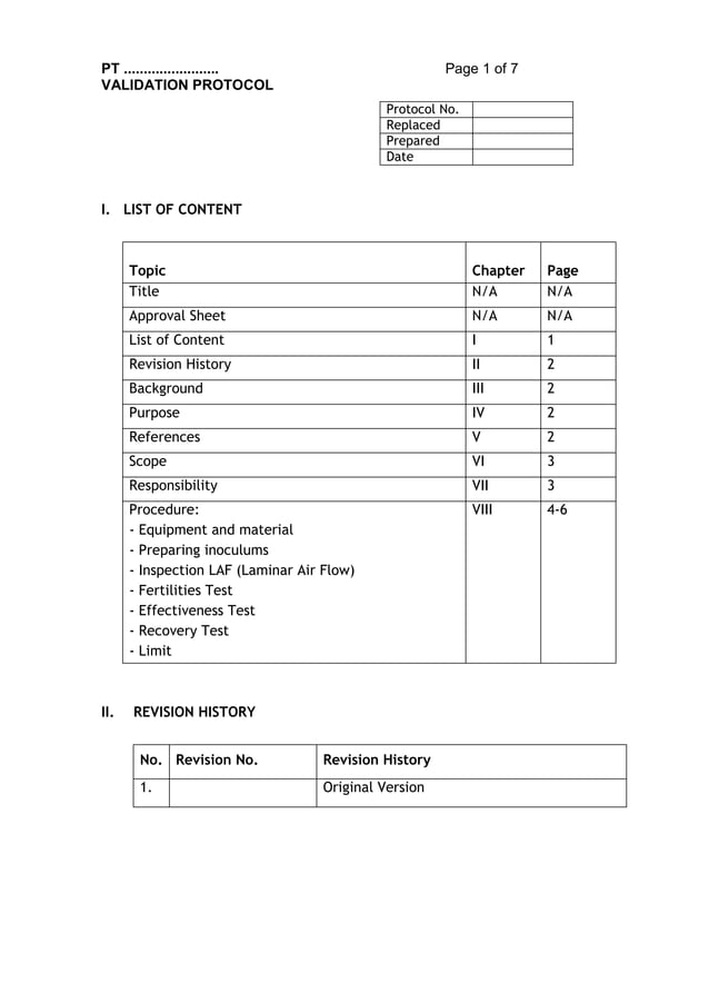 Contoh protokol validasi metode analisis mikrobiologi #2 | DOCX