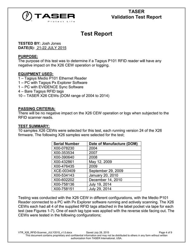 Validation test report | PDF