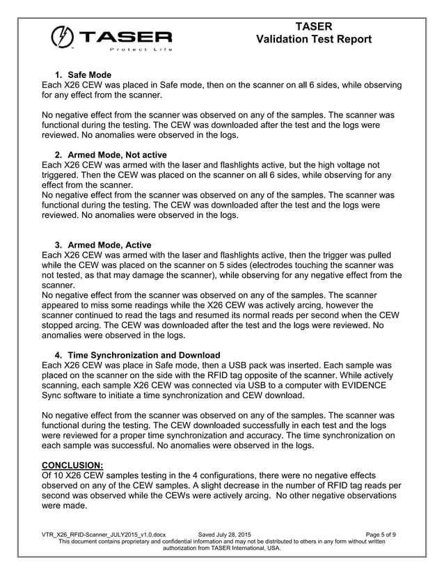 Validation test report | PDF