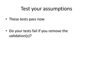 Validation unit testing | PPTX