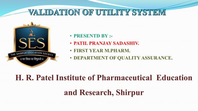 Validation utility system | PPTX | Pharmaceutical Industry | Industries
