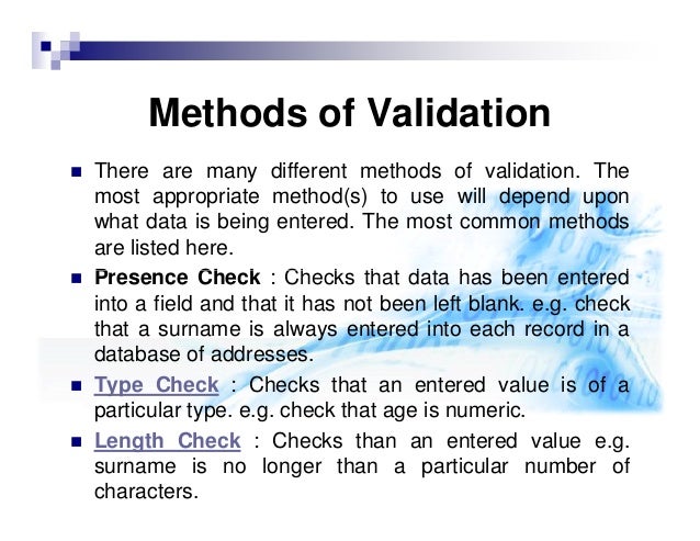 Validation Verification