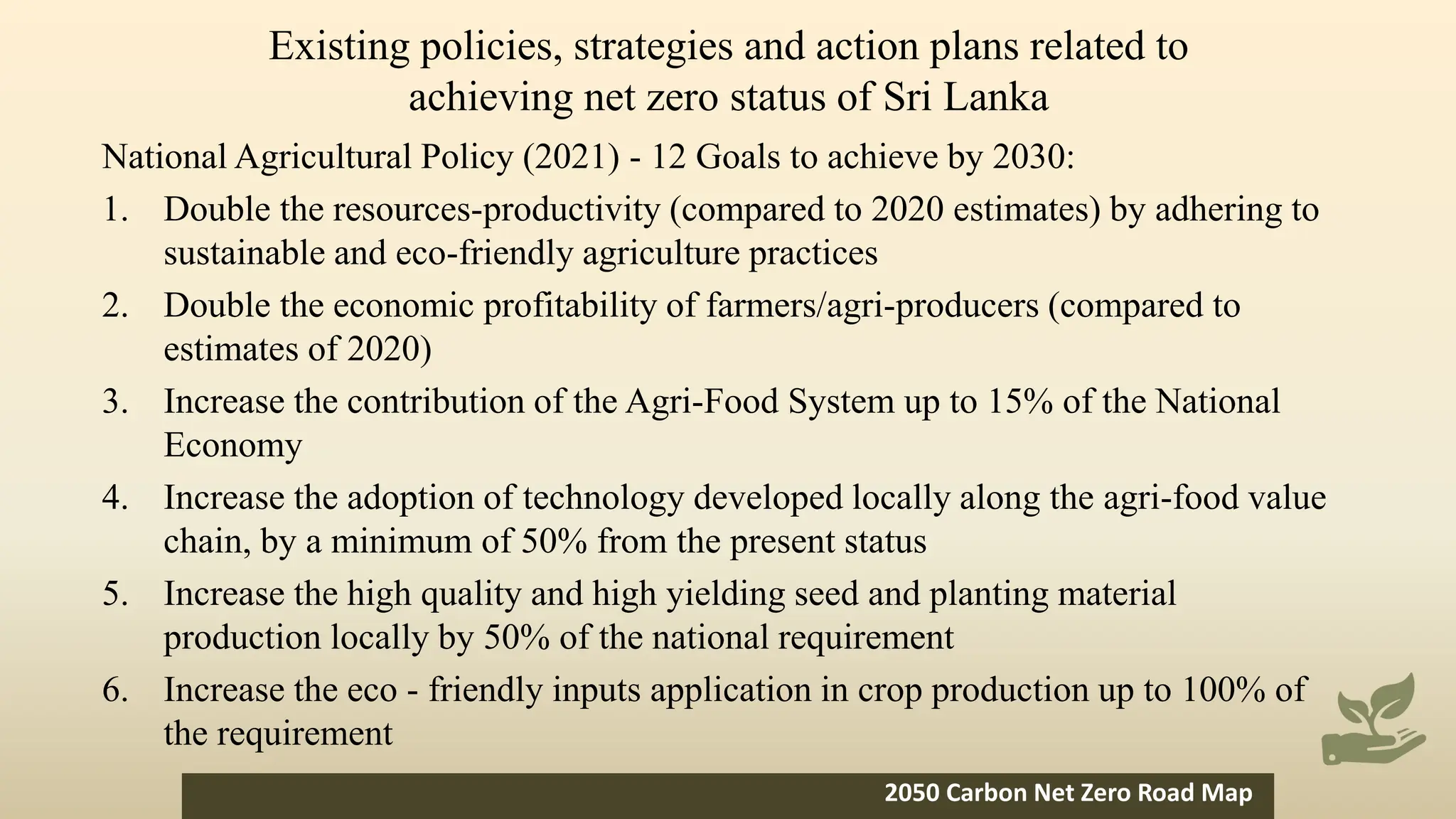 Developing 2050 Carbon Net Zero Road Map & Strategic Plan for Sri Lanka ...