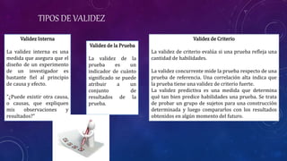 Validez y métodos de aplicación | PPTX