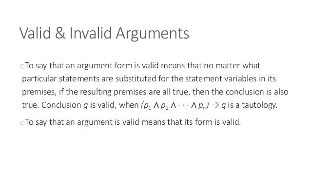 Valid And Invalid Arguments