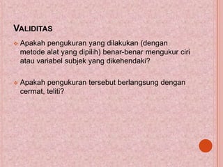 Validitas dan reabilitas dalam penelitian kedokteran | PPTX