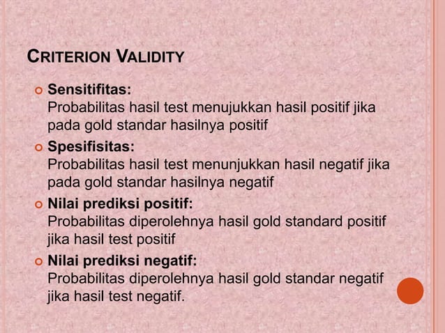 Validitas dan reabilitas dalam penelitian kedokteran | PPTX