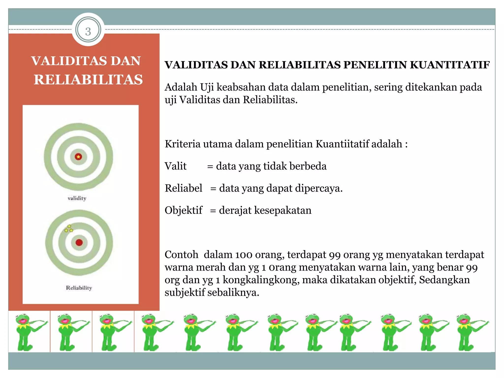 VALIDITAS DAN RELIABILITAS PENELITIN KUANTITATIF | PPTX