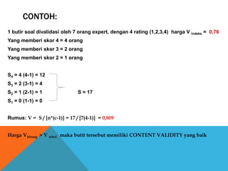 Validitas dan Reliabilitas Metode Penelitian Pendidikanpptx | PPTX