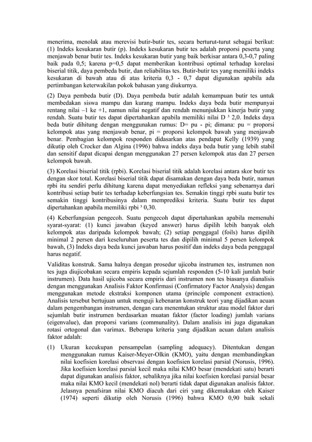 Validitas dan reliabilitas tes | PDF