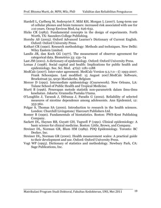 Validitas reliabilitas pengukuran prof bhisma murti | PDF