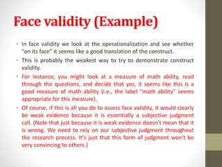 Face Validity