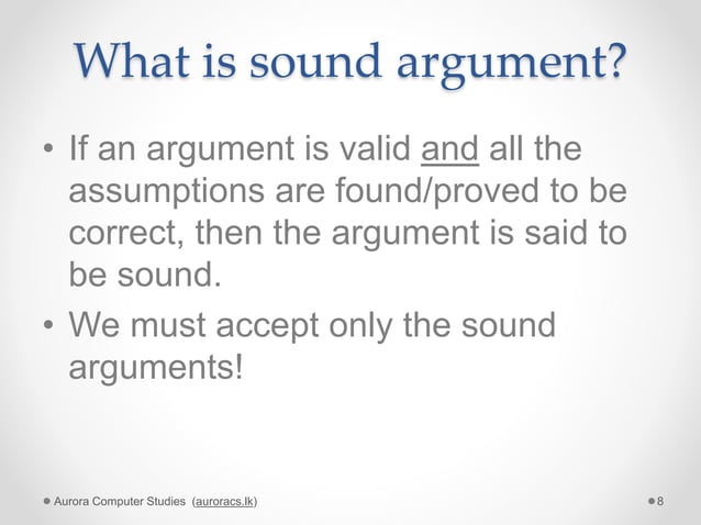 Validity of argument | PPTX | Science