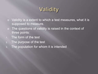 Validity and reliability | PPTX