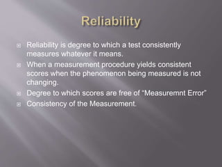 Validity and reliability | PPTX