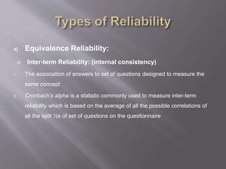 Validity and reliability | PPTX