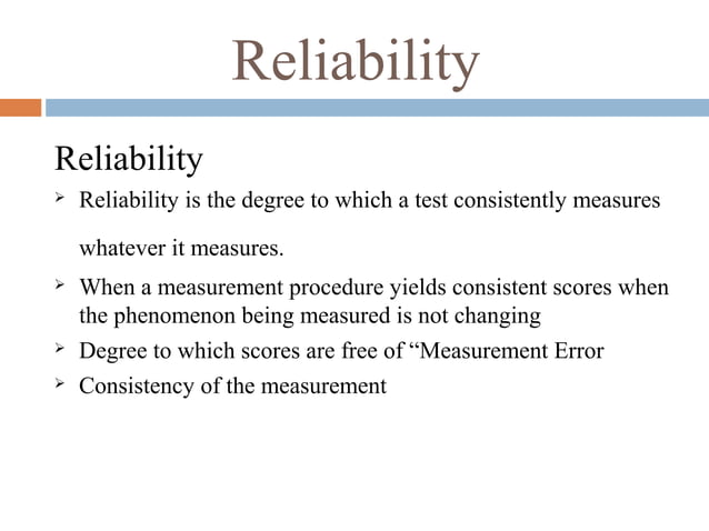 Validity and Reliability | PPT | Standardized Testing | Educational ...