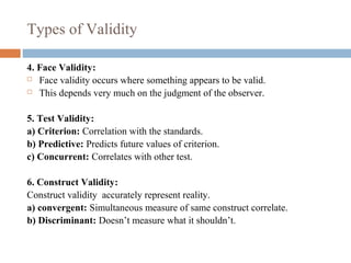 Types Of Validity