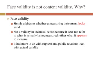 Validity and reliability of questionnaires | PPTX
