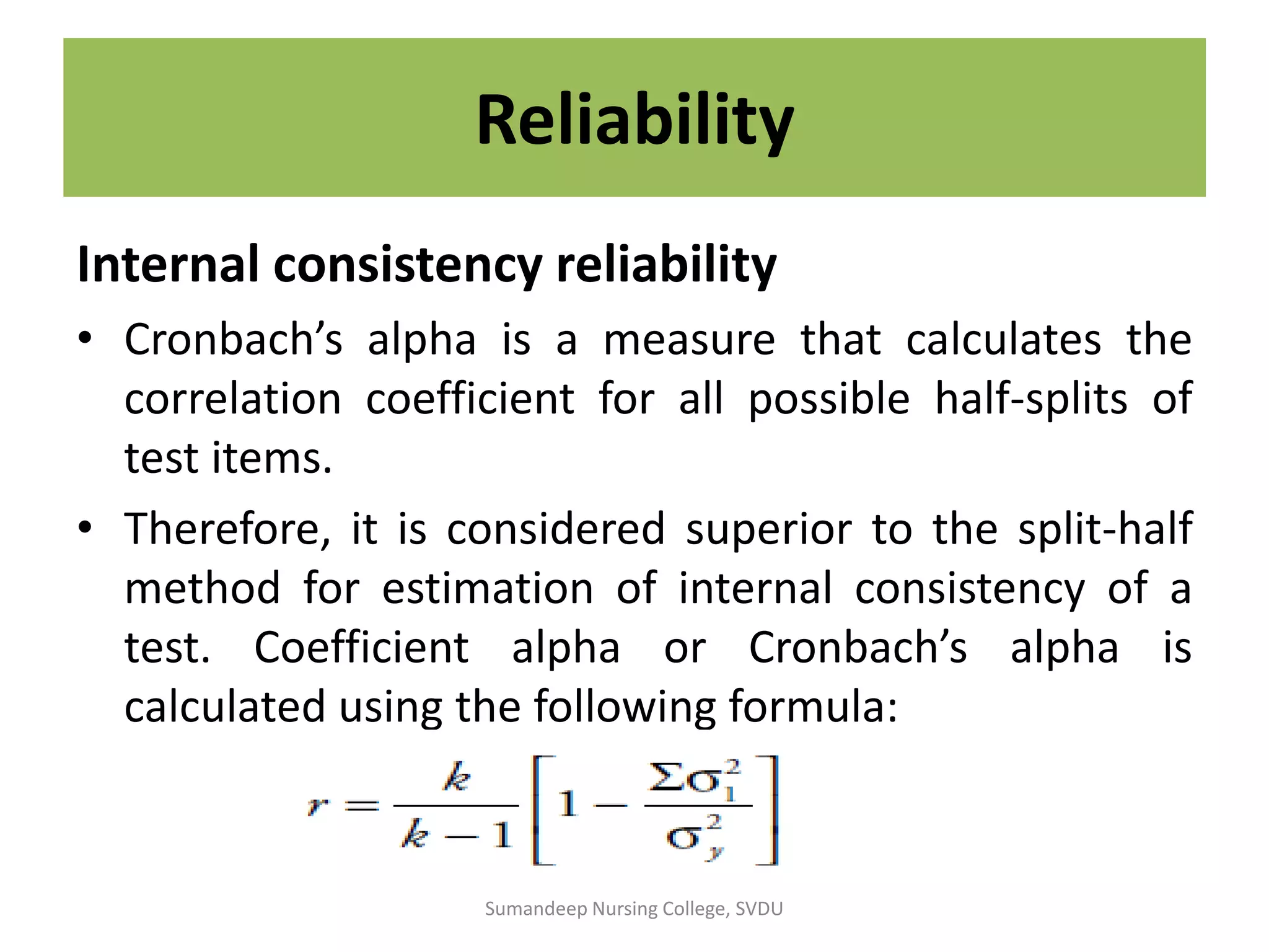 Validity and reliability of the instrument | PDF