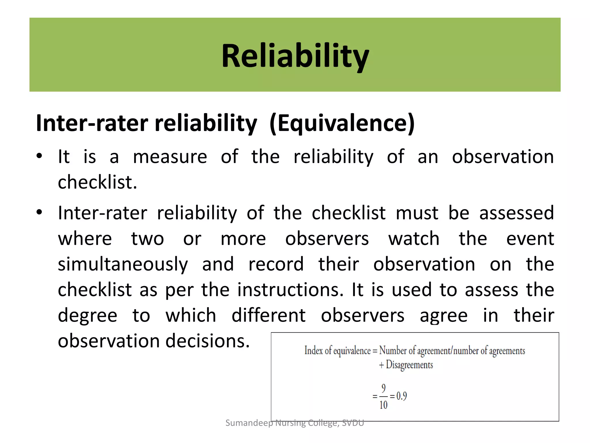 Validity and reliability of the instrument | PDF