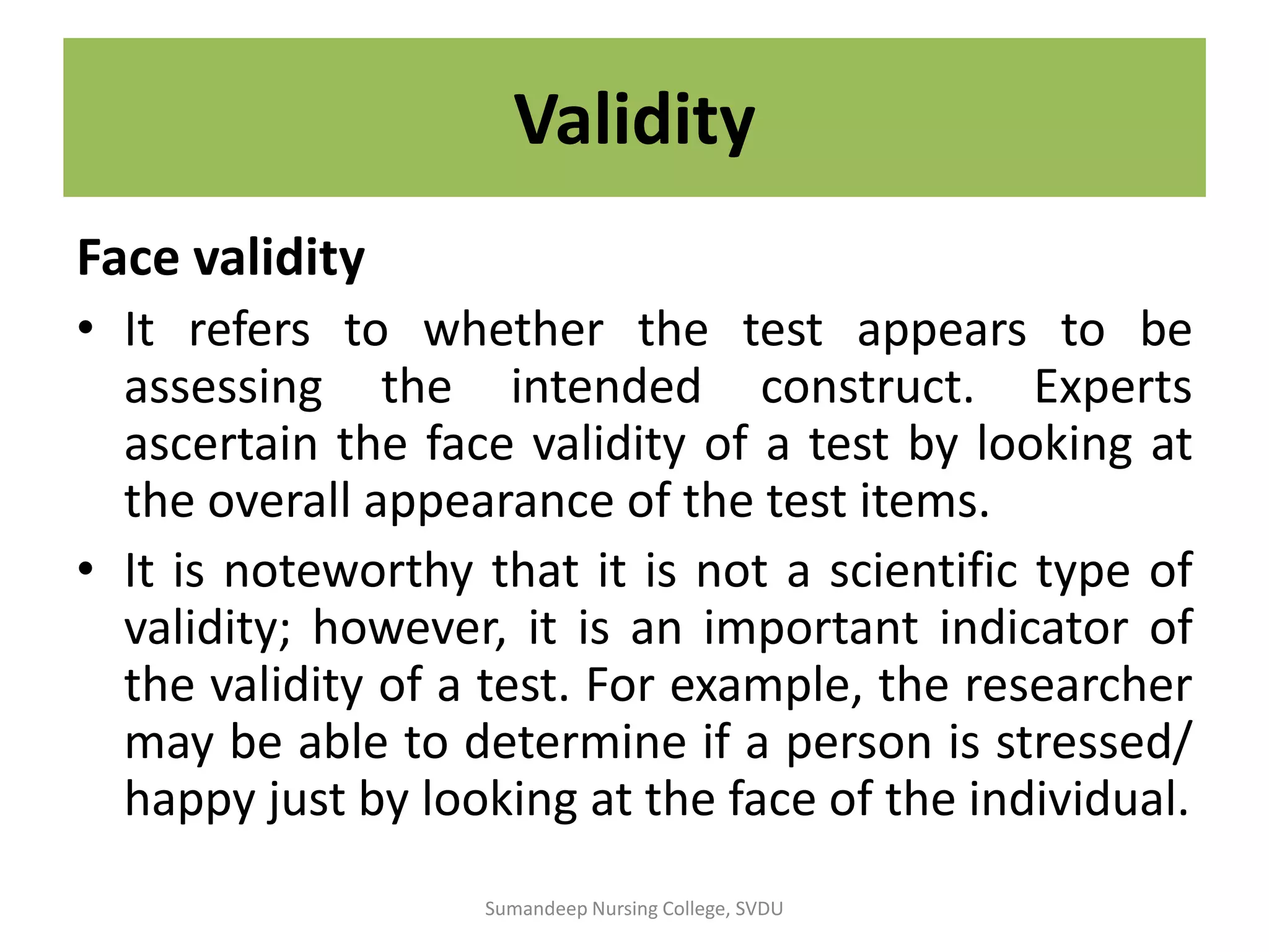 Validity and reliability of the instrument | PDF