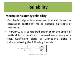 Validity and reliability of the instrument | PDF