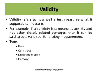 Validity and reliability of the instrument | PPT