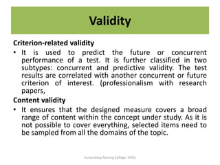 Validity and reliability of the instrument | PDF