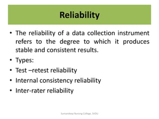 Validity and reliability of the instrument | PDF