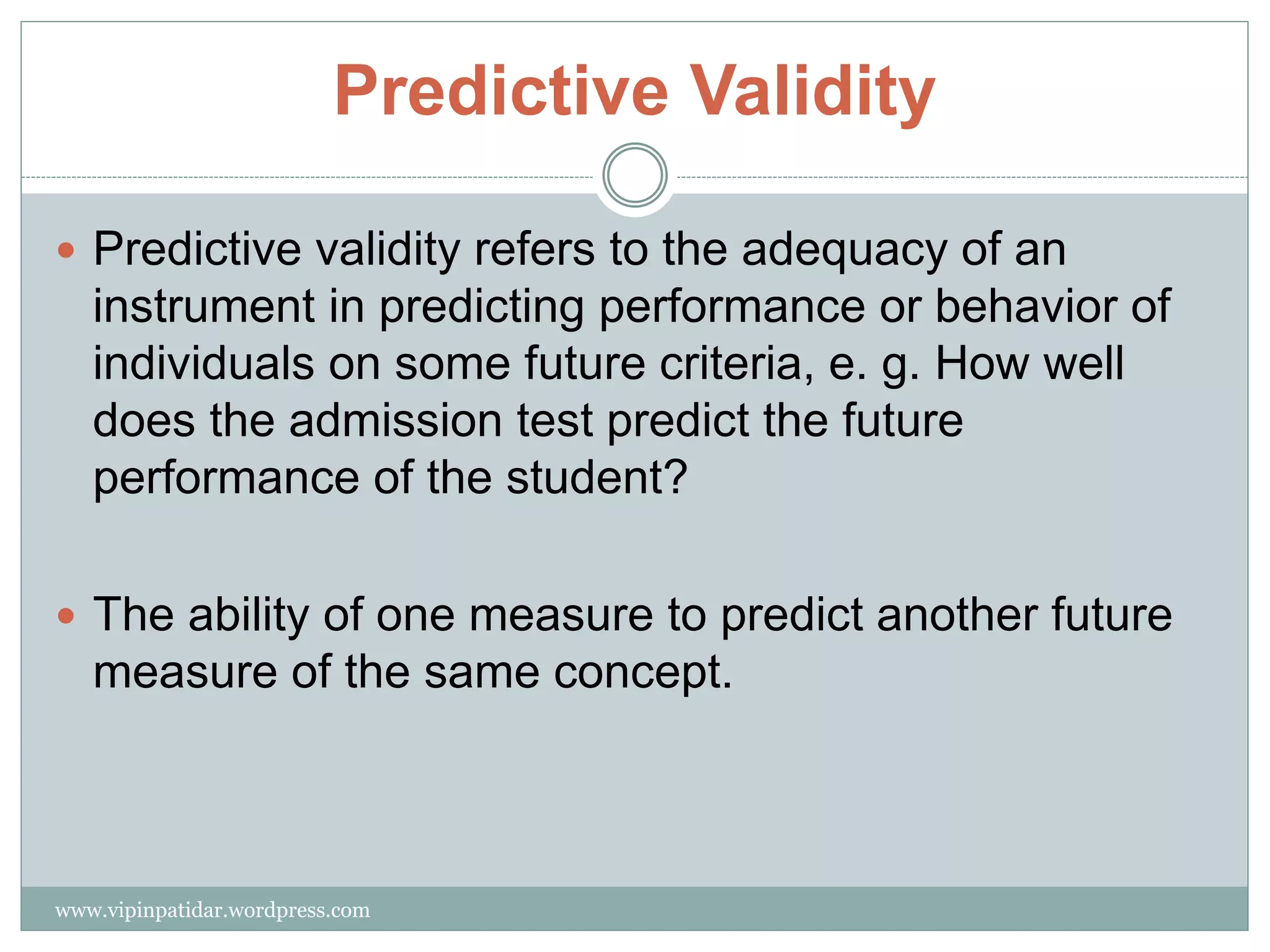 Validity and reliability_vipin | PPSX