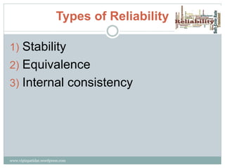 Validity and reliability_vipin | PPSX