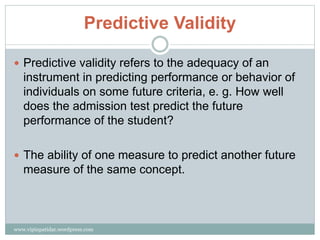 Validity and reliability_vipin | PPSX