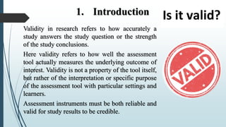 Validity of a Research Tool | PPTX