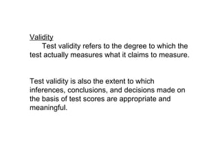 Validity in psychological testing | PPT