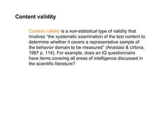 Validity Psychology Example