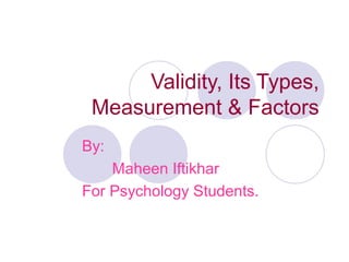 Validity Psychology