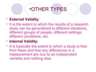 Types Of Validity