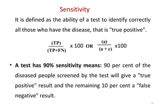 Validity of a screening test | PPT