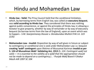 Validity of contingent and conditional bequests | PPSX