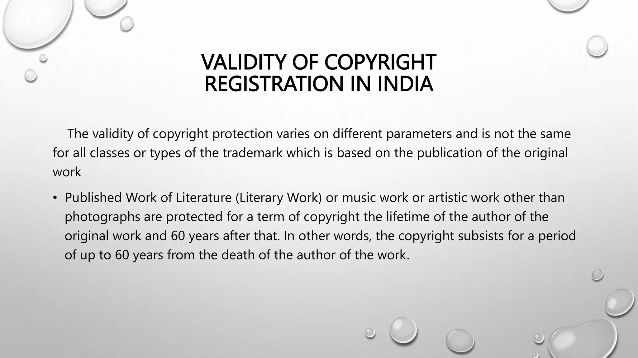 VALIDITY OF COPYRIGHT COPYRIGHT COPYRIGHT | PPTX