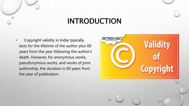 VALIDITY OF COPYRIGHT COPYRIGHT COPYRIGHT | PPT