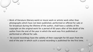 VALIDITY OF COPYRIGHT COPYRIGHT COPYRIGHT | PPT