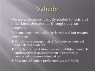 Validity of Evidence | PPT