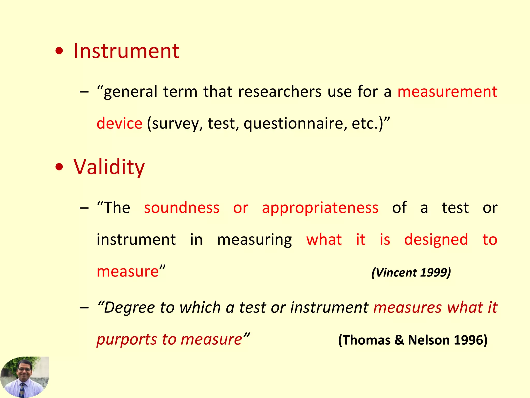Validity of instrument | PDF