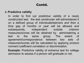 Validity of test | PPTX