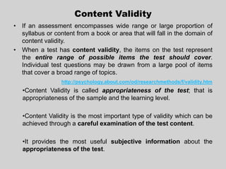 Validity of test | PPTX